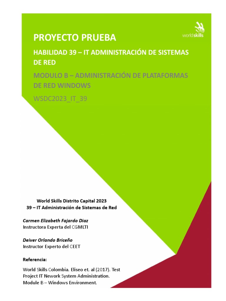 Wsdc 2023 Modulo B Plataforma Windows Pdf Dirección Ip Sistema De Nombres De Dominio
