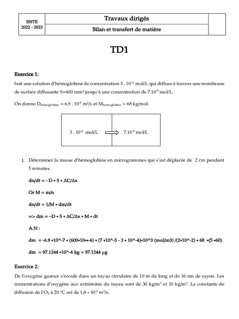 TD Bilan de Matiere 2022-2023 | PDF