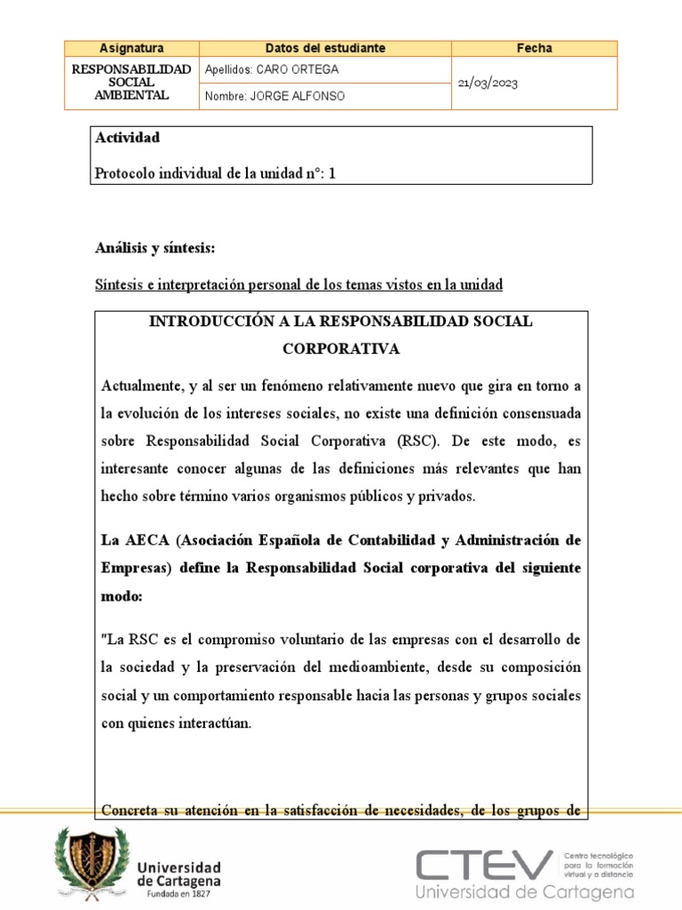 Plantilla Protocolo Individual - Unidad 1 RSA | PDF