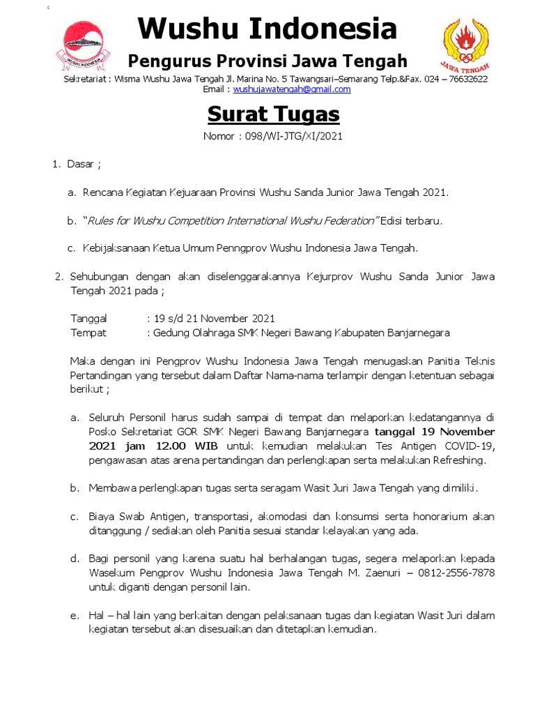 Surat Tugas Wj | PDF