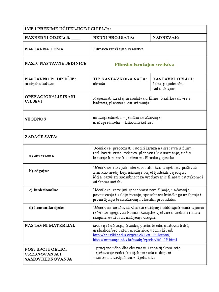 Filmska Izrazajna Sredstva | PDF