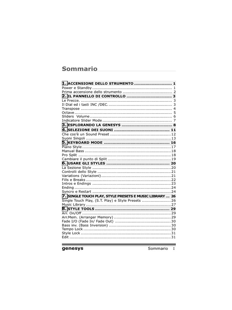 Gem Genesys - manuale in italiano | PDF