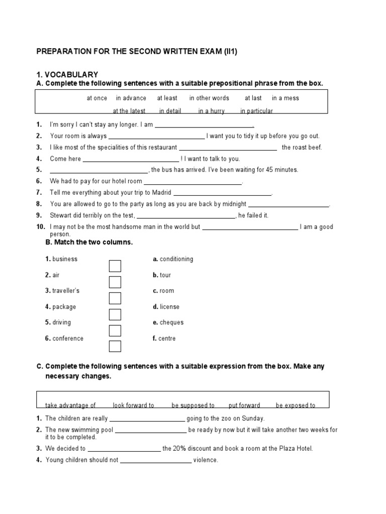 Preparation For The Second Written Work | PDF