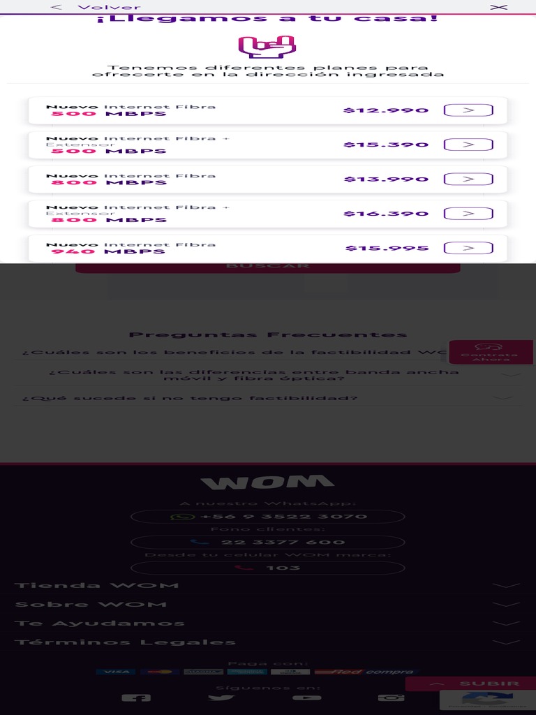 Factibilidad de Internet Hogar Fibra Óptica WOM | PDF