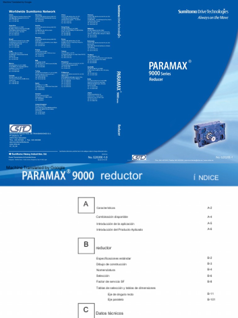 Reductor Paramax 9000 Sit Compressed (1) | PDF | Engranaje | Cantidades ...