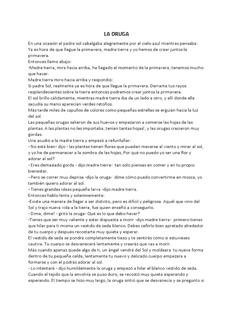 Cuentos, SEMILLITAS Y LA ORUGA 1 | PDF | Dom