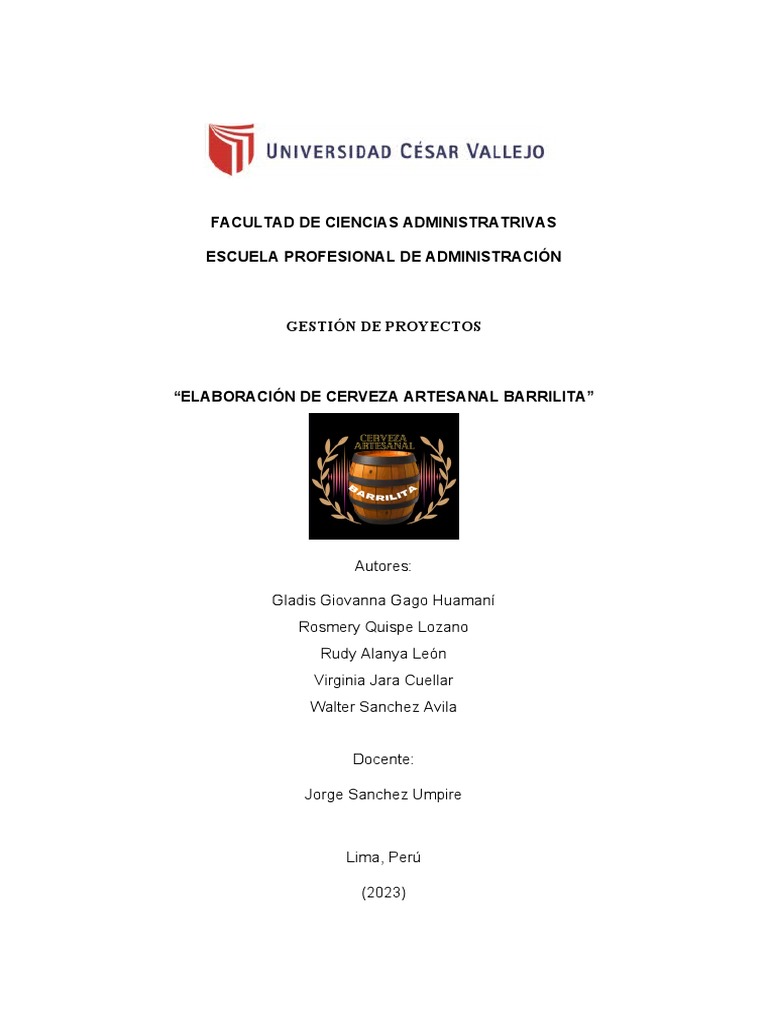 Trabajo Final - G-P-1 | PDF | Cerveza | Planificación
