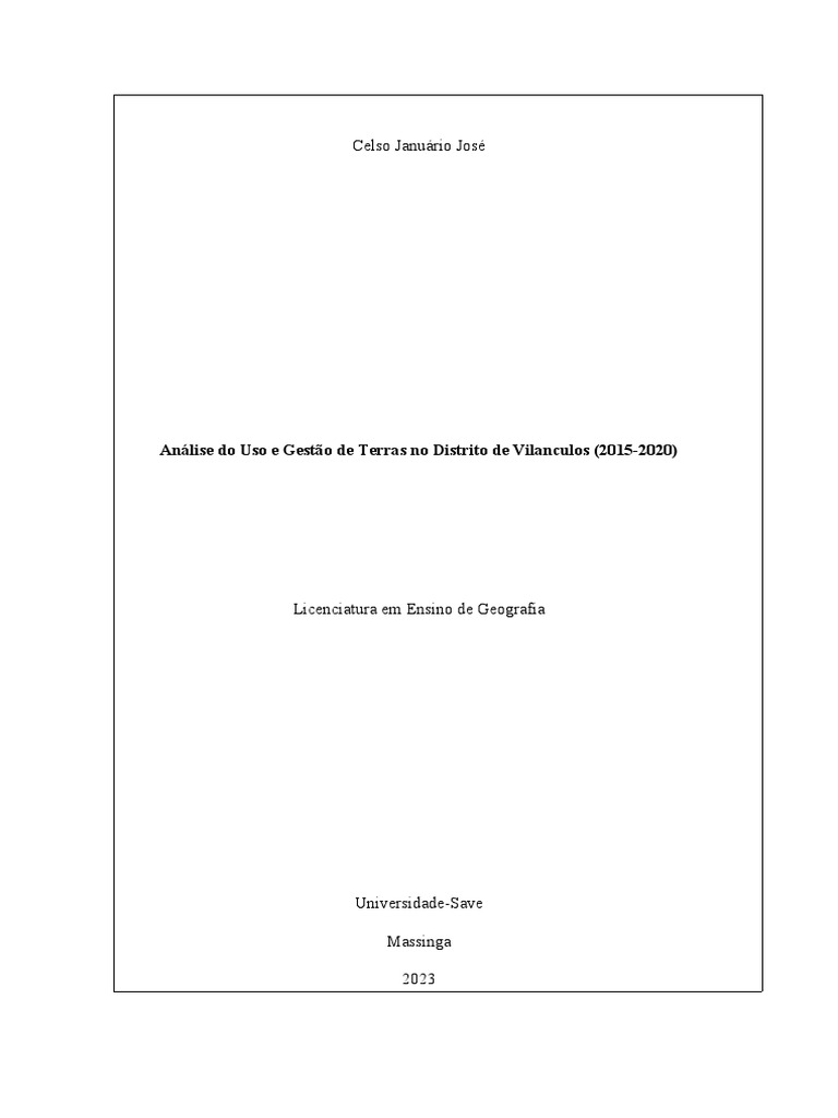 Análise_do_Uso_e_Gestão_de_Terras_no_Distrito_de_Vilanculo-3 | PDF ...