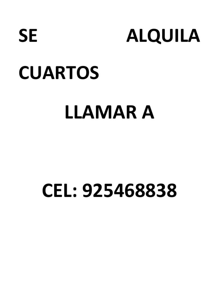 Se Alquila Cuartos | PDF