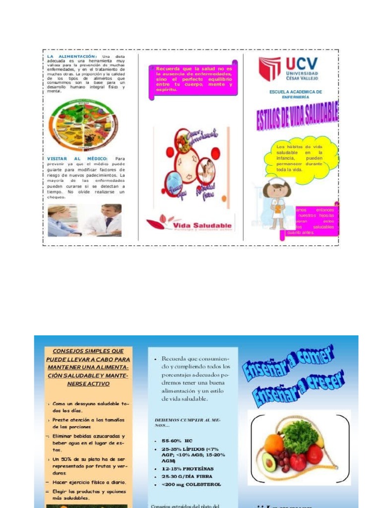 Triptico Alimentación Saludable. | PDF