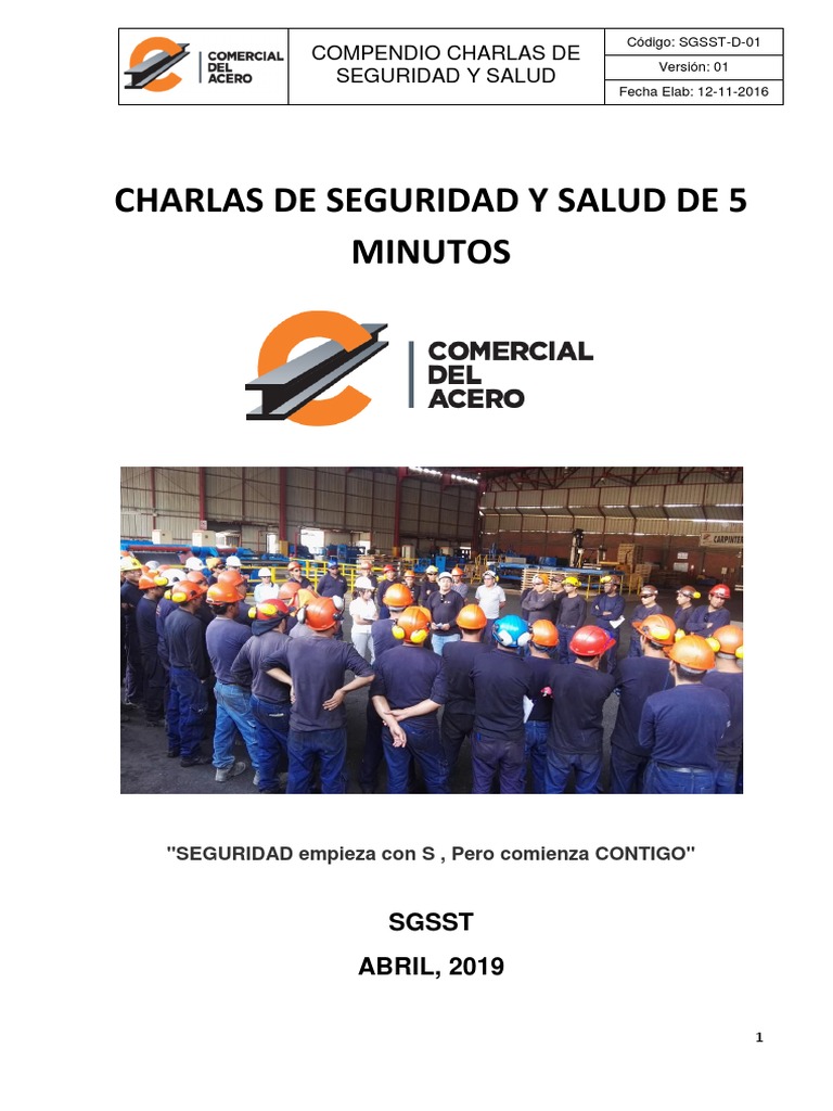 Charlas de Seguridad y Salud - Abril | PDF | La columna vertebral | Primeros auxilios
