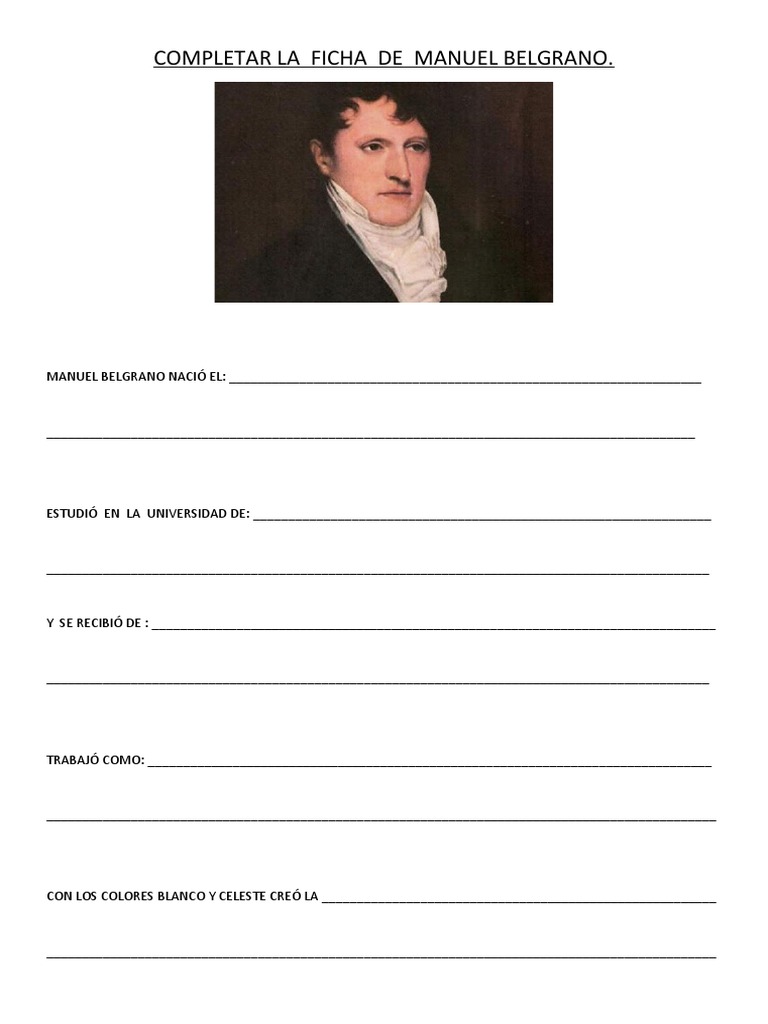 Ficha de Manuel Belgrano | PDF Ficha de Manuel Belgrano | PDF