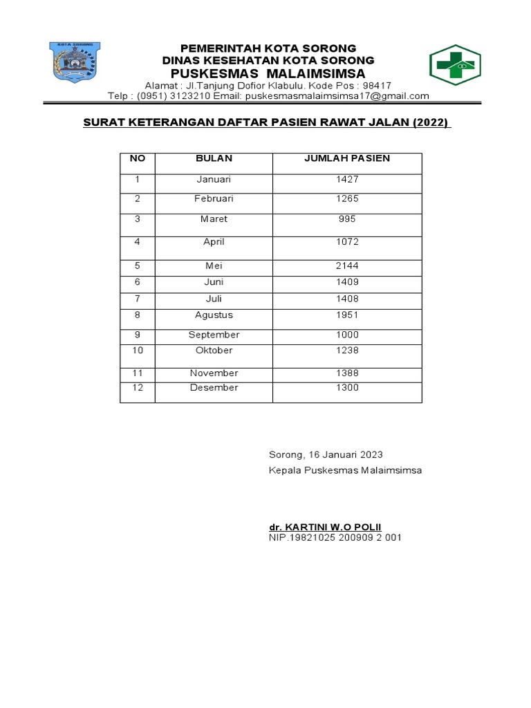 Daftar Pasien Rawat Jalan | PDF
