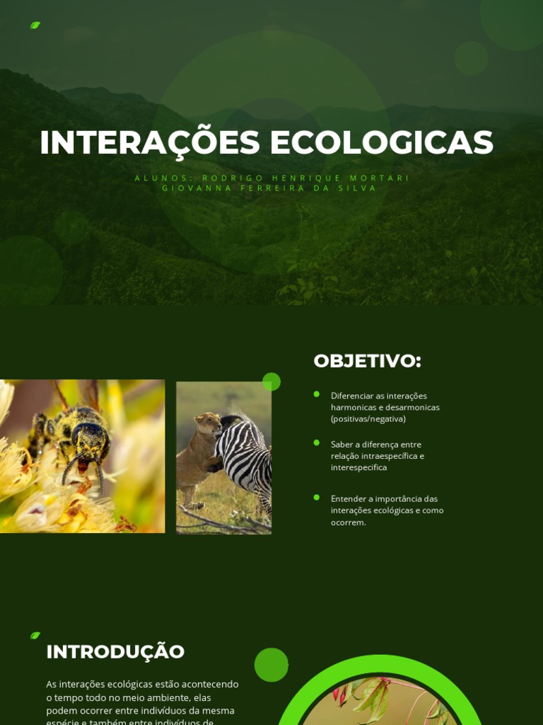 Interações Ecológicas: Tipos e Exemplos | PDF | Ecologia comunitária ...