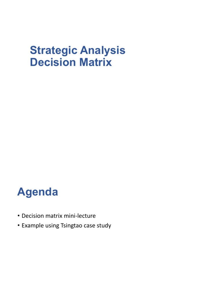 Decision Matrix for Strategic Choices | PDF | Risk | Matrix (Mathematics)