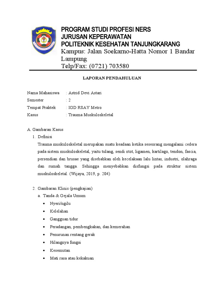 Penanganan Trauma Muskuloskeletal | PDF
