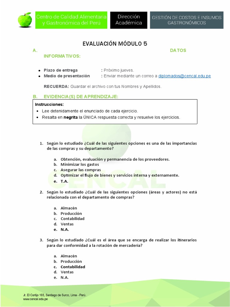 Exam Mod 5 Log y Ope | PDF | Negocios