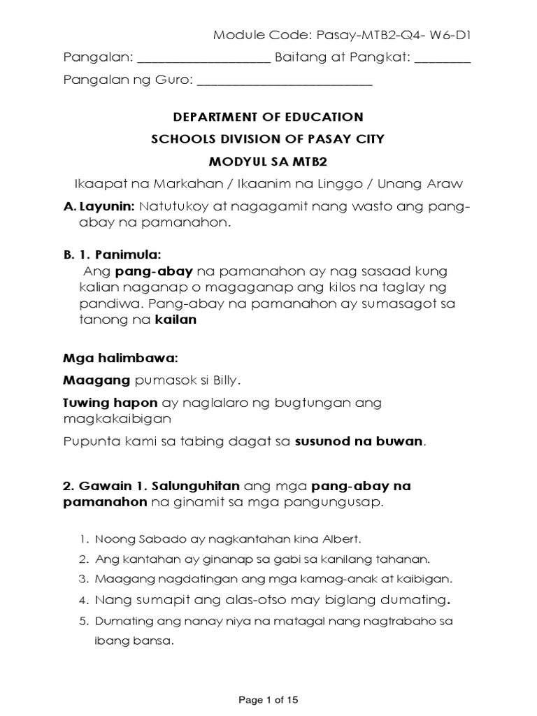 2 Pasay-MTB2-Q4-W6 | PDF