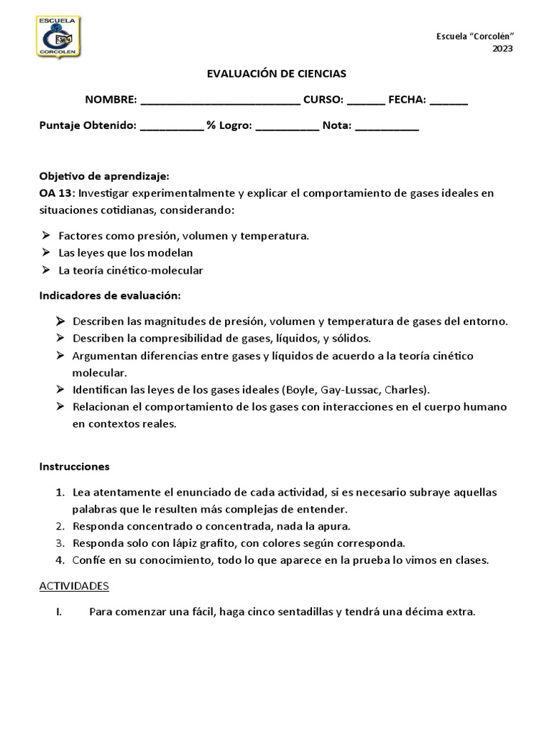 Evaluación I Séptimo Básico. | PDF Evaluación I Séptimo Básico. | PDF