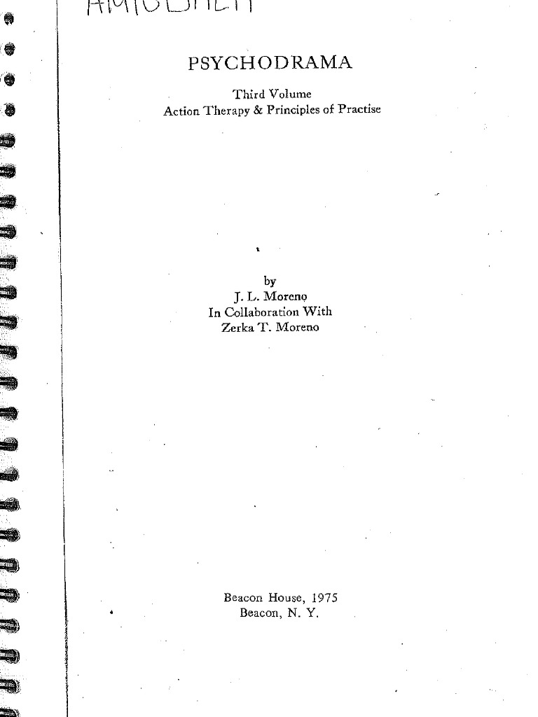 Psychodrama Action Therapy and Principles of Practise Moreno | PDF