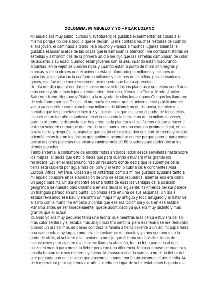 Colombia, Mi Abuelo y Yo | PDF | Planetas | Universo
