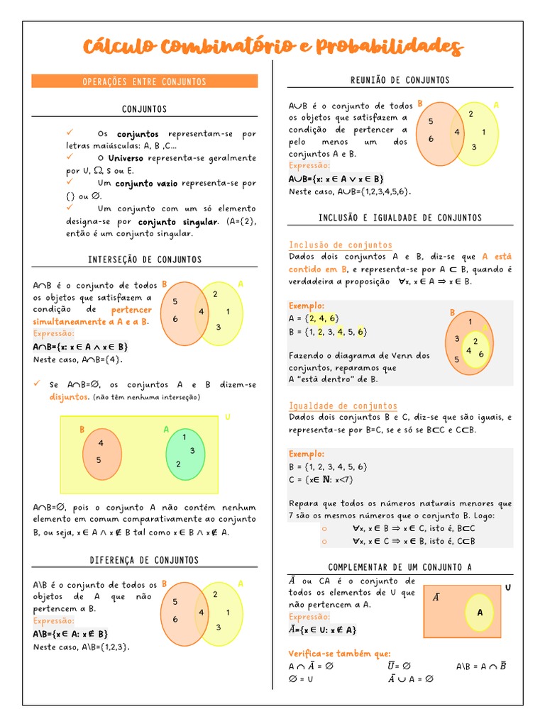 Cálculo Combinatório e Probabilidades | PDF