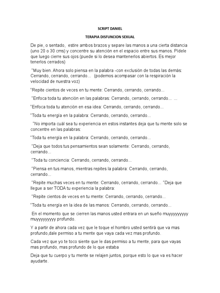 Script 2 Daniel Terapia Sexual | PDF Script 2 Daniel Terapia Sexual | PDF