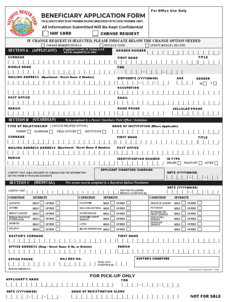 New NHF Application Form | PDF | Identity Document | Diseases And Disorders