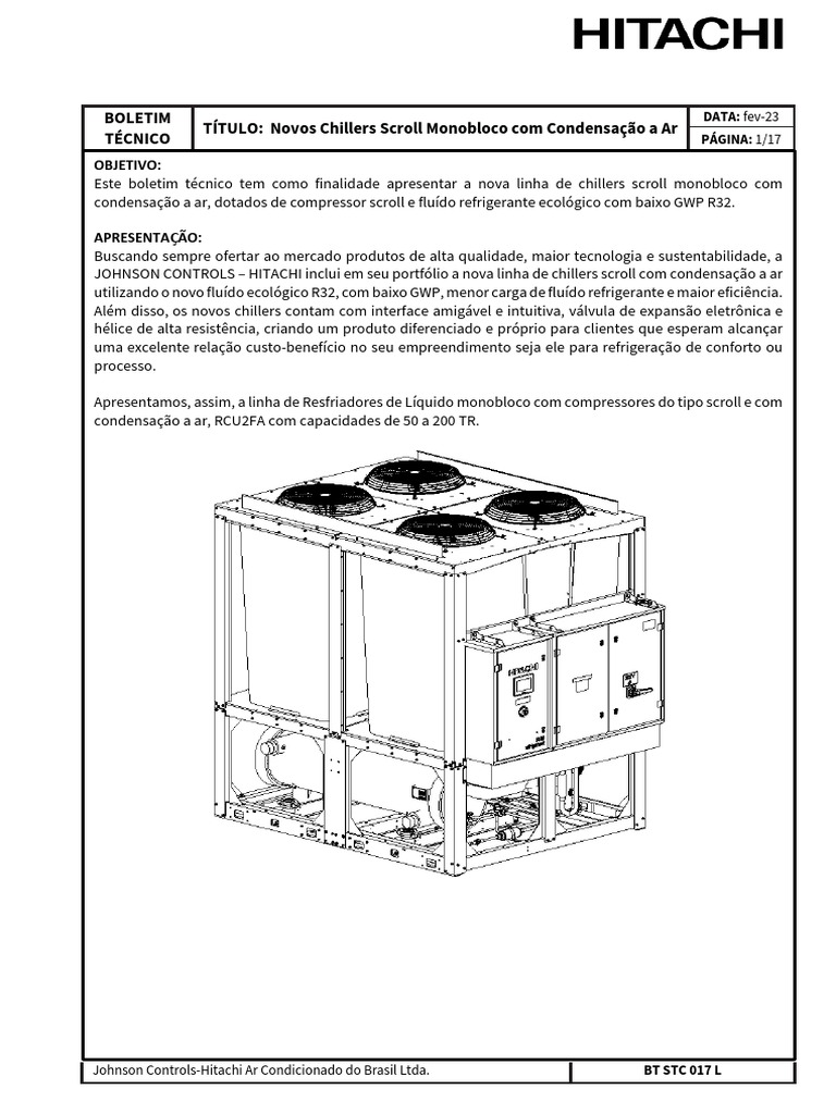 2023 BT STC 017 L Chillers Scroll Air Cooled - RCU2FA | PDF