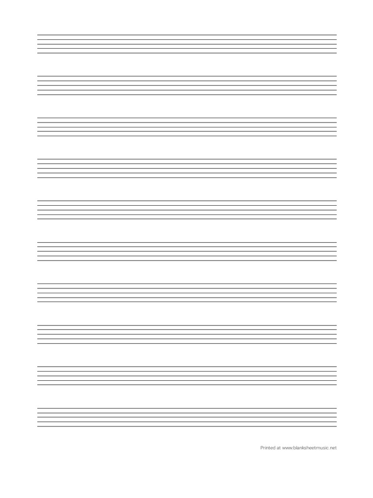 Free Printable Staff Paper @ Blank Sheet Music .Net | PDF