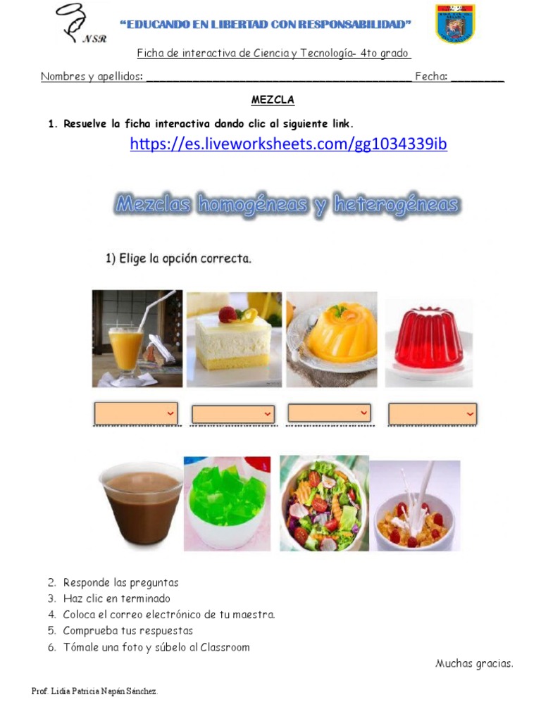 Ficha de Interactiva - Mezclas | PDF