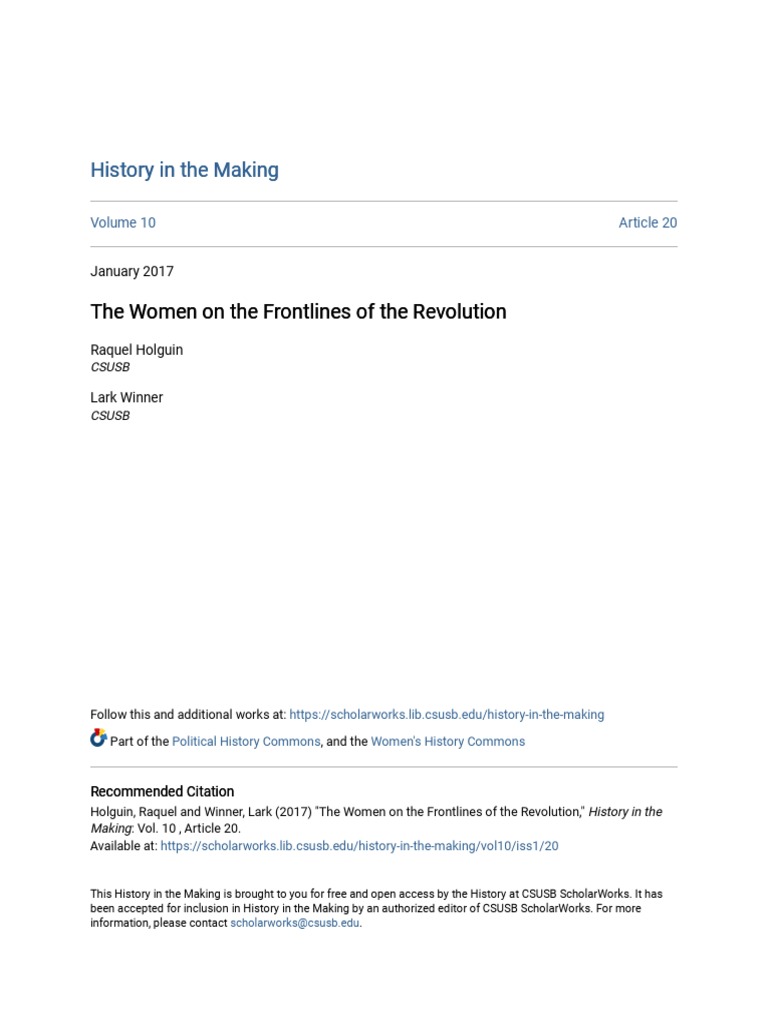 Women in the Revolution: A Historical Overview | PDF | Feminism ...