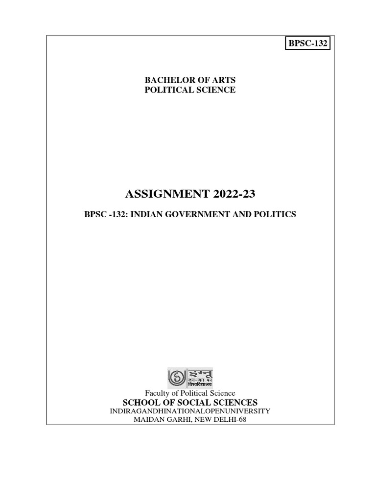 BPSC 132 (E) 2022-23 | PDF | Justice | Crime & Violence