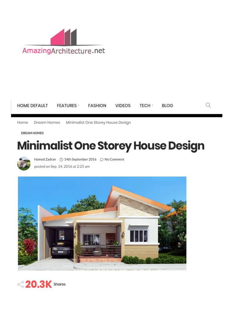 Minimalist One Storey House Design - Amazing Architecture Magazine ...