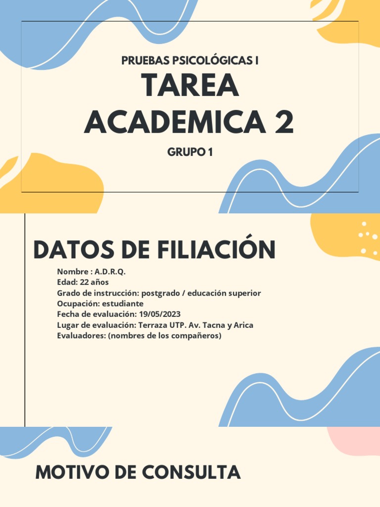 Pruebas Psicológicas i. Ta2 Presentación PDF | PDF Pruebas Psicológicas i. Ta2 Presentación PDF | PDF
