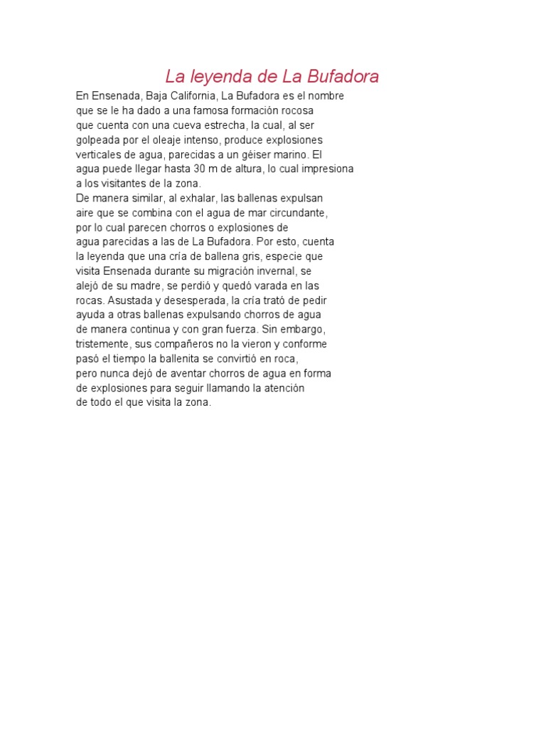 La leyenda de La Bufadora | PDF