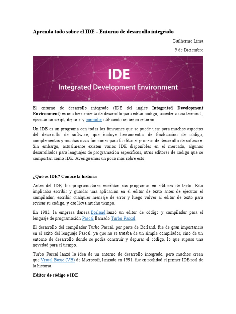 Entorno De Desarrollo Integrado Pdf Entorno De Desarrollo Integrado