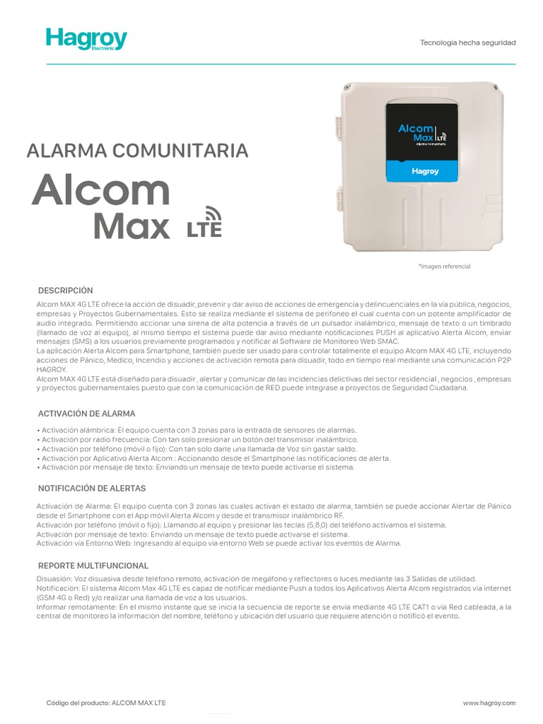 Ficha Tecnica Alcom Max LTE 4G 23 | PDF | Teléfonos móviles | Lte (Telecomunicaciones)