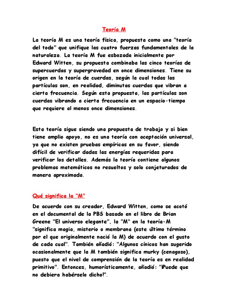 Teoría M | PDF