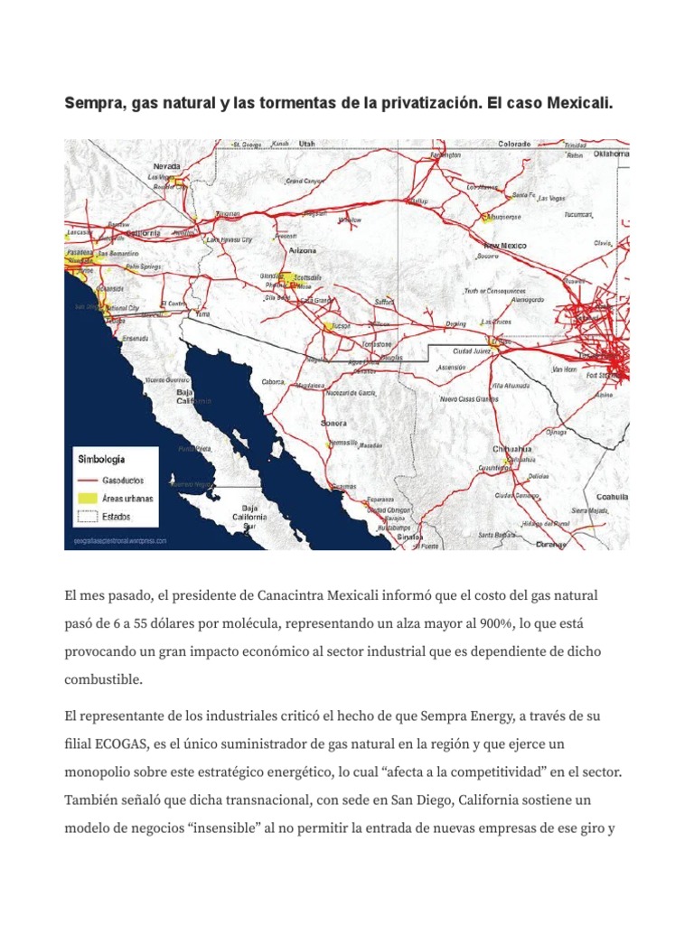 Sempra, gas natural y las tormentas de la privatización. El caso ...