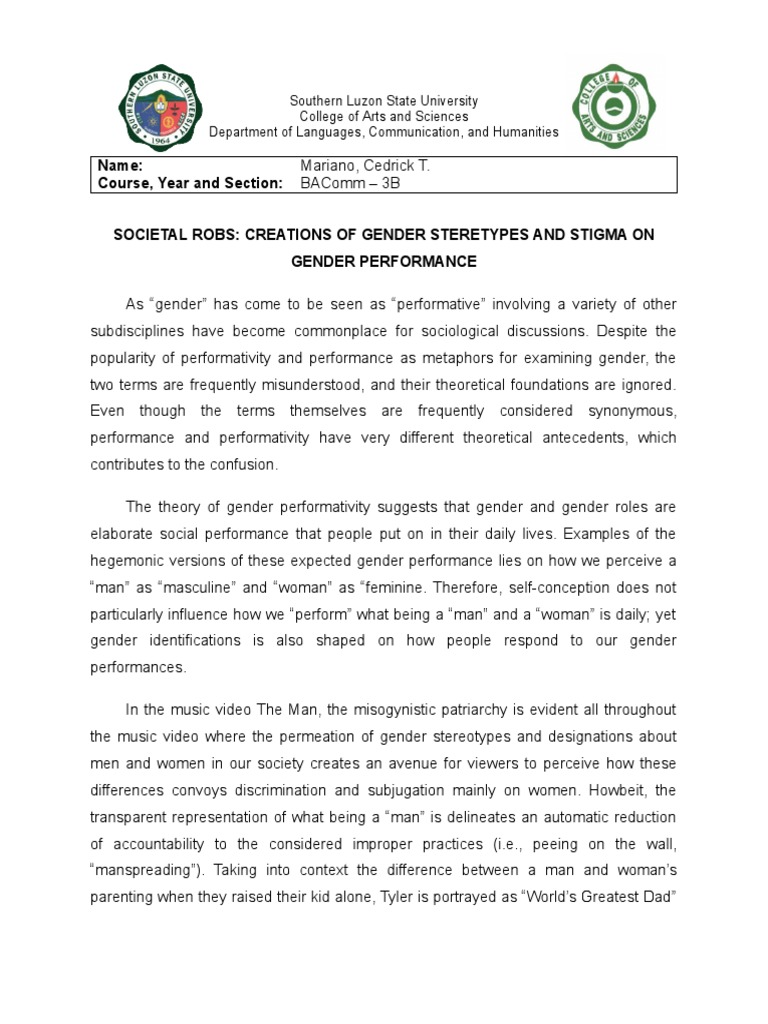 CSH02 SongAnalysis Mariano | PDF | Gender Studies | Gender