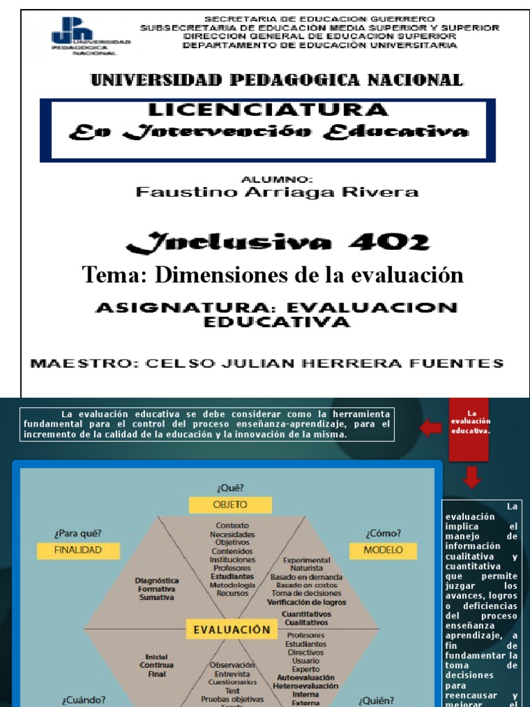 Tema - Dimensiones de La Evaluacion | Descargar gratis PDF | Evaluación | Modificación de ...