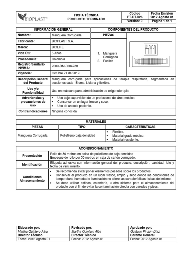Ficha Tecnics Manguera Corrugada | PDF Ficha Tecnics Manguera Corrugada | PDF