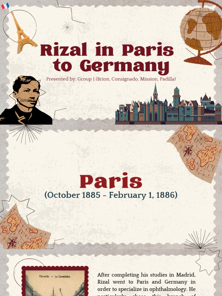 Rizal in Paris To Germany-PPT (Group 1) | PDF | Ophthalmology | Medicine
