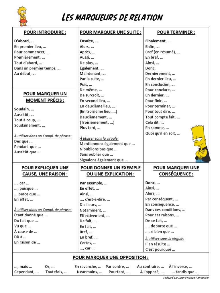Les Marqueurs de Relation | PDF | Phrase