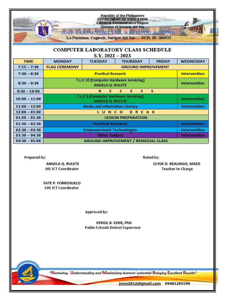 Comlab Schedule | PDF