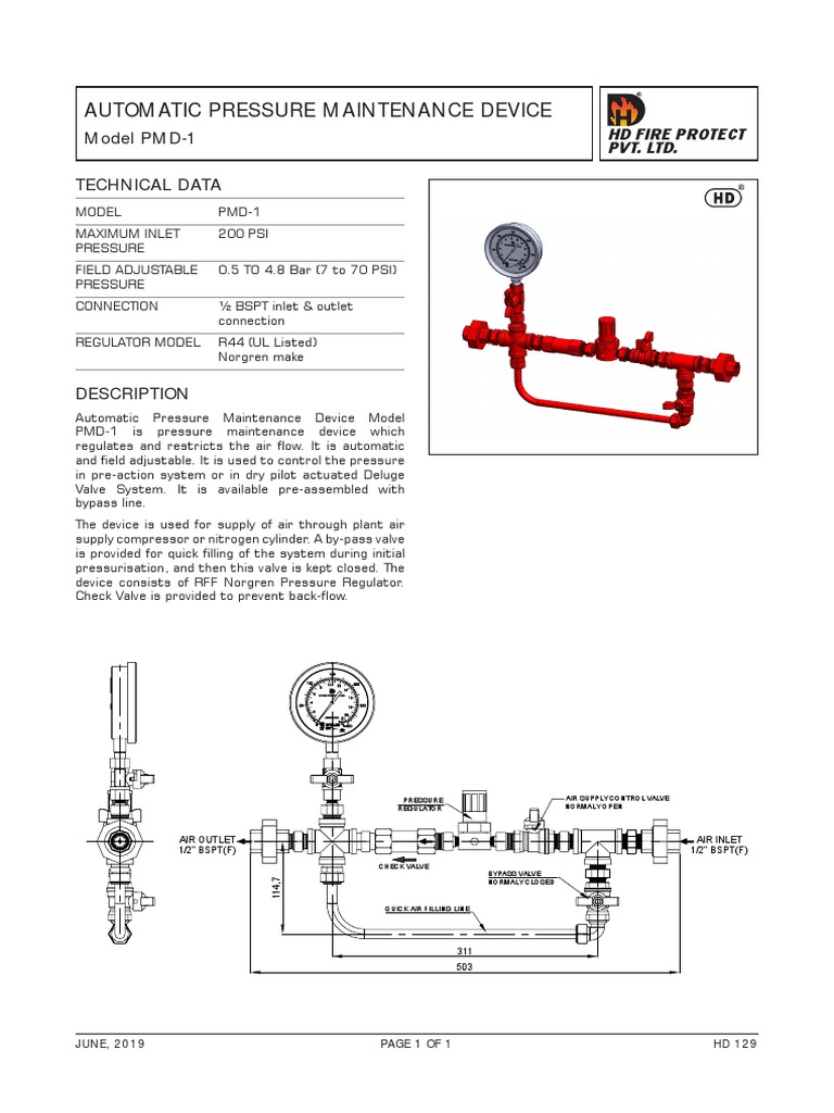 HD129 Automatic Pressure Maintenance Device | PDF | Valve | Gas ...