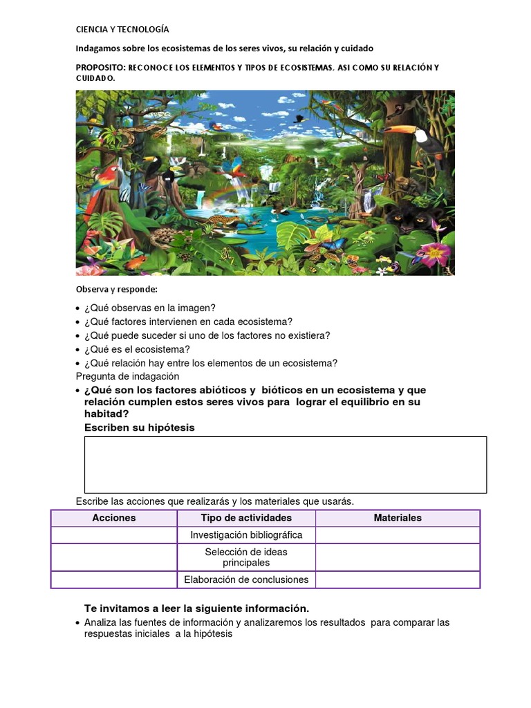 Ficha de Ecosistemas | PDF | Ecosistema | Ecología