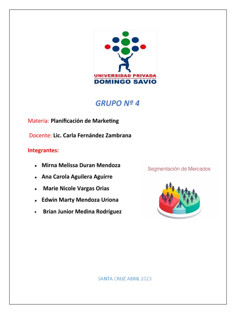 Segmentacion De Mercado Pdf