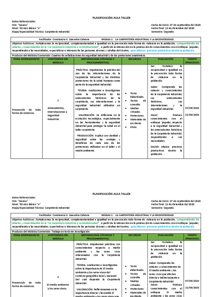 Aula Taller Tec. Bas. - A y B | PDF | Biodiversidad Aula Taller Tec. Bas. - A y B | PDF | Biodiversidad